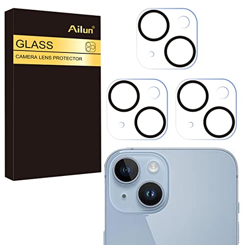 Ailun 3 Pack Camera Lens Protector for iPhone 14 6.1" ＆ iPhone 14 Plus 6.7",Tempered Glass,9H Hardness,Ultra HD,Anti-Scratch,Easy to Install,Case Friendly [Does not Affect Night Shots]