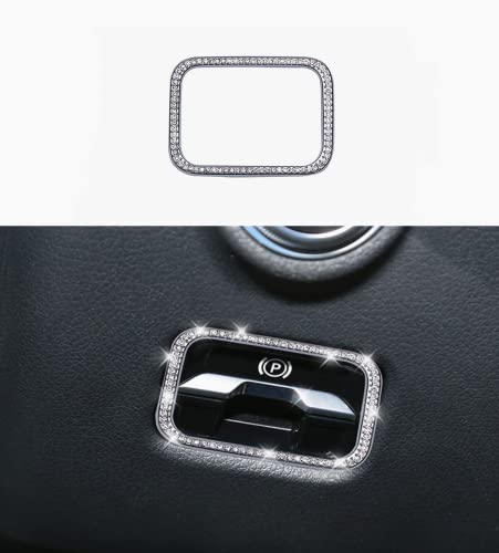 HAILWH Bling Rhinestones Applique Cover Accessories Fit for Mercedes Benz 2022 2023 C Class W206 Bling Accessories (Parking Button Frame)