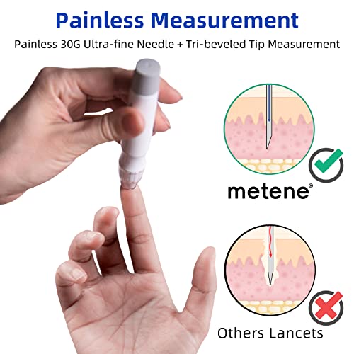 Metene Twist Top Lancets for Lancing Devices, 310 Count, 30 Gauge Sterile Lancets for Blood Sugar Test, Diabetic Lancets-Dark Blue