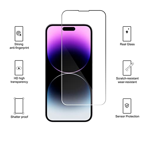 Ailun for iPhone 14 Pro Max[6.7 inch] [1 x Phone Case+1 x Glass Screen Protector] Shock Absorption Bumper PC and TPU Clear Cover, Dynamic Island Compatible, Sensor Protection Tempered Glass