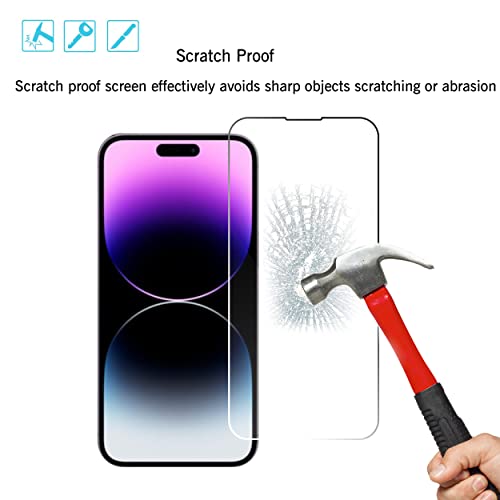 Ailun Glass Screen Protector for iPhone 14 Plus/14 Pro Max [6.7 Inch] Display 3 Pack Tempered Glass, Sensor Protection, Dynamic Island Compatible, Case Friendly