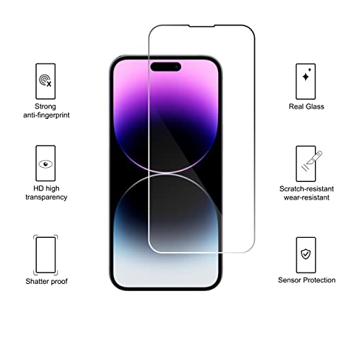 Ailun Glass Screen Protector for iPhone 14 Plus/14 Pro Max [6.7 Inch] Display 3 Pack Tempered Glass, Sensor Protection, Dynamic Island Compatible, Case Friendly