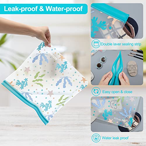 Reusable Gallon bags 6 PACK Extra Large Reusable Freezer Bags BPA Free Leakproof Plastic Bags Reusable Food Storage Bags Silicone Kids Snack Bags Reusable Ziplock Bags for Meal Prep, Travel Items