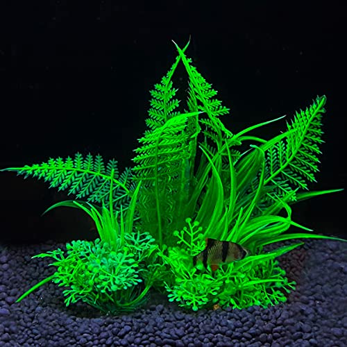 TANOMA Artificial Aquarium Plants Plastic, Fake Plants for Aquarium Fish Tank, Realistic Plant 10PCS