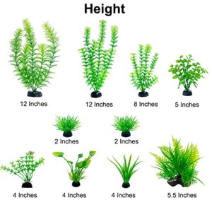 TANOMA Artificial Aquarium Plants Plastic, Fake Plants for Aquarium Fish Tank, Realistic Plant 10PCS