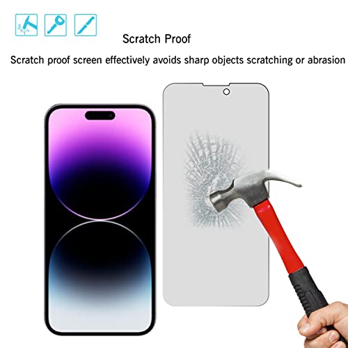 Ailun 2 Pack Privacy Screen Protector for iPhone 14 Pro[6.1 inch Display] + 2 Pack Camera Lens Protector, Sensor Protection, Dynamic Island Compatible, Anti Spy Private Tempered Glass Film, Case Friendly, [9H Hardness] - HD [Black][4 Pack]