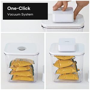 VAKUEN Premium Airtight Food Storage Containers, Smart One-Click Seal Lid, 100% Leak Proof, Keep Food Fresh Longer, BPA-FREE, Dishwasher/Freezer & Microwave Safe, SQUARE 3PC-SET+ VACUUM SEALER