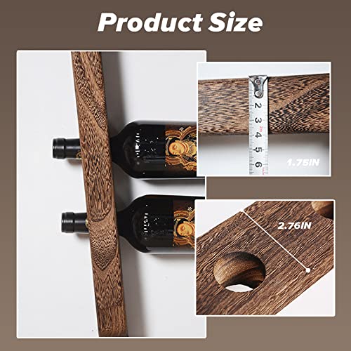 2 Pcs Wine Rack Wall Mounted, Wooden Wall Wine Rack for 12 Wine Bottles, Wine Holder Wall Mounted Wine Bottle Racks for Kitchen, Dining Room, Bar