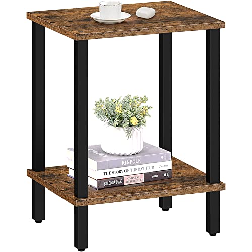 TUTOTAK End Table, Side Table, Nightstand, 2-Tier Storage Shelf, Sofa Table for Small Space, Living Room, Bed Room TB01BB034