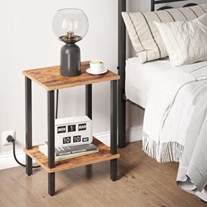 TUTOTAK End Table, Side Table, Nightstand, 2-Tier Storage Shelf, Sofa Table for Small Space, Living Room, Bed Room TB01BB034