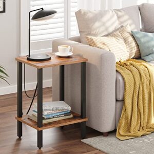 TUTOTAK End Table, Side Table, Nightstand, 2-Tier Storage Shelf, Sofa Table for Small Space, Living Room, Bed Room TB01BB034