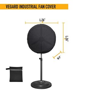 VEGARD Industrial Fan Cover, Outdoor Fan Cover, Heavy Duty Waterproof&Dustproof Cover for 24" Wall Mount Fan, Pedestal Fan and Outdoor Fans,Suitable for indoor and outdoor