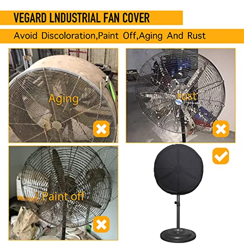 VEGARD Industrial Fan Cover, Outdoor Fan Cover, Heavy Duty Waterproof&Dustproof Cover for 24" Wall Mount Fan, Pedestal Fan and Outdoor Fans,Suitable for indoor and outdoor