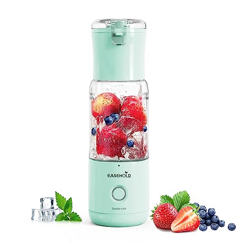 Portable Blender, Personal Blender for Shakes and Smoothies, Fresh Juice Mini Fast Blender with 6 Blades, Rechargable Single Blender BPA Free for Kitchen, Sport, Travel (Green)