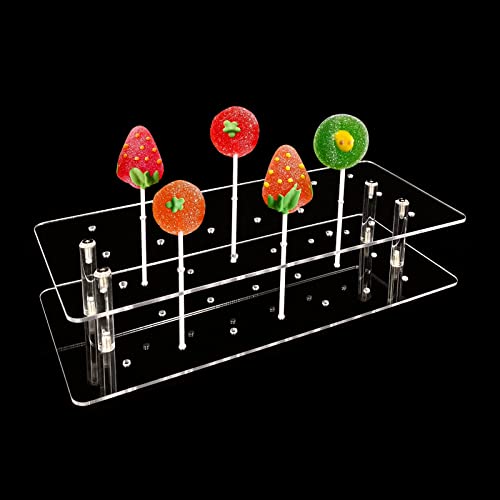 Cake Pop Display Holder, 21-Hole Acrylic Cake Lollipop Stand Lollipop Stand Holder Display for Weddings Showers Birthday Party Anniversary