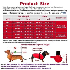 Dachshund Raincoat, Dachshund Clothes for Dog, Dachshund Coat, Dachshund Winter Coat, Dachshund Raincoat Waterproof, Coat Miniature Dachshund, Miniature Dachshund Raincoat for Small Dog (S, Red)