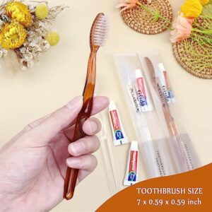 Disposable Toothbrushes with Toothpaste Individually Wrapped, 30 Pack Disposable Toothbrushes Bulk Toothbrushes Medium Soft Bristle, Manual Travel Toothbrush Kit for Travel Hotel Guest, 2 Colors