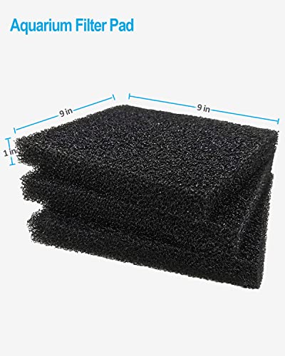 Duedusto Aquarium Filter Pad Media, Bio Sponge Pad Coarse, Cut to Fit Any Aquarium Filter, 3 Pieces