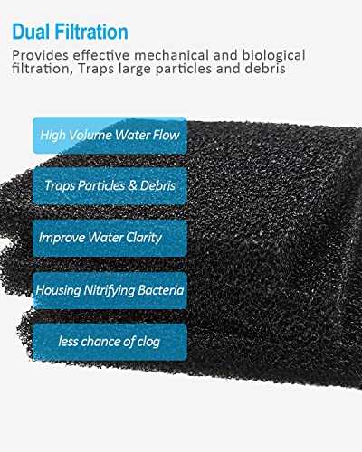 Duedusto Aquarium Filter Pad Media, Bio Sponge Pad Coarse, Cut to Fit Any Aquarium Filter, 3 Pieces