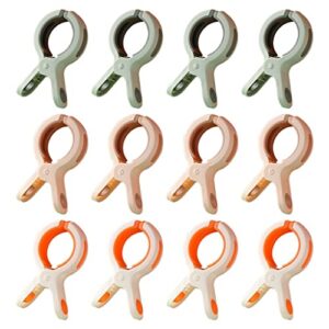 tjlss 12pcs practical storage multipurpose clothes peg non slip reusable heavy laundry spring loaded large (color : orange, size : one size)