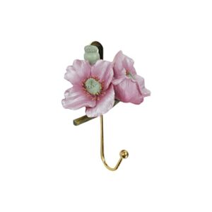 Wealrit 2 pcs Heavy Duty Coat Hooks,Wall Mounted Towel Hooks,Decorative Robe Hook,Flower Shaped Hooks for Coat Scarf Bag Cap Hat,Pink