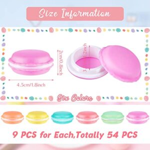 54 Pcs Mini Macaron Case Macaron Shape Storage Box Colorful Small Pill Case Mini Jewelry Travel Case Cute Pill Container Candy Jewelry Organizer, Align The Grooves Before Closing The Box Tightly