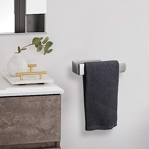 GDFYMI Hand Towel Holder, Towel Rack, Self Adhesive Towel Bar for Bathroom Wall, Stainless Steel Kitchen Hand Towel Hanger (Brushed Nickel, 1Pc)