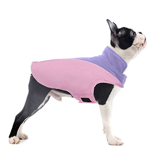 Polar Fleece Dog Sweater, Dog Apparel for Cold Weather, Reversible Soft Warm Coat with Leash Hole, Safety Reflective Strap Adjustable Hook and Loop Dog Fleece Vest for Small Medium Large Dogs(XS-3XL)