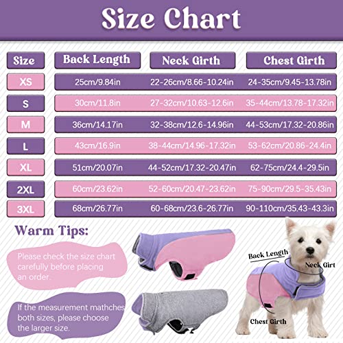 Polar Fleece Dog Sweater, Dog Apparel for Cold Weather, Reversible Soft Warm Coat with Leash Hole, Safety Reflective Strap Adjustable Hook and Loop Dog Fleece Vest for Small Medium Large Dogs(XS-3XL)