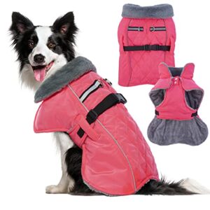 iecoii dog winter clothes, warm dog winter sweater, dog fleece jacket with turtle neck, dog waistcoat for large dogs winter fits for pitbull, border collie, samoyed, english bulldogs, xl