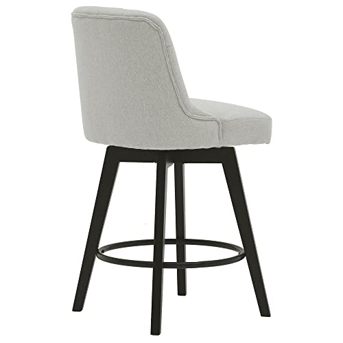 MINCETA Counter Stool,26" 360 Free Swivel Upholstered Bar Stool with Back-Set of 2-Performance Fabric in Beige Gray