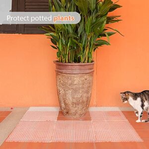 yalanle 10 Pieces Cat Repellent Indoor/Outdoor Mat Pet Deterrent Scat Mats with 20 Cable Ties, 40pcs Tape, Spike Deterrent Training Pet Mat for Pets Supplies ,16 x 13 Inch