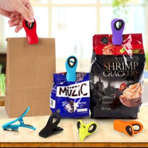 JTIEO 16 Pack Chip Clips Bag Clips Magnetic Clips Bag Clips for Food Kitchen Clips for Snack Bags Food Bags Plastic Clips Magnet Clips Heavy Duty Snack Clips Hanging Clips