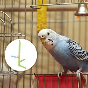 Wood Toys Perch Wood Parrot Perch Stand Paw Grinding Stick 4- Level Bird Ladder Toy Parrot Cage Accessories for Conures Cockatiels Lovebirds Small Parakeets Parrotlets Wooden Toys