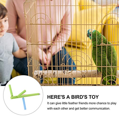 Wood Toys Perch Wood Parrot Perch Stand Paw Grinding Stick 4- Level Bird Ladder Toy Parrot Cage Accessories for Conures Cockatiels Lovebirds Small Parakeets Parrotlets Wooden Toys