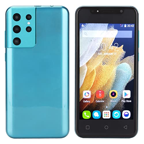 Yoidesu S21 Ultra Smartphone, 6.1in HD Screen 2G 3G Cell Phone, 1GB RAM 8GB ROM, Dual SIM, Face Unlocked, 5MP Front and 8MP Rear Camera, 2000mah Battery Mobile Phone(Green)(US Plug)