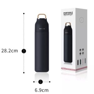 Stainless Steel Vacuum Insulated Water Bottle With Handle Lid - 500ml - Modern, Minimalist And Sleek Design (Blue)