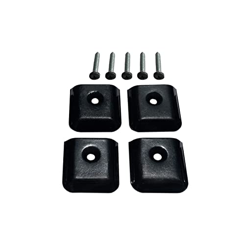 F.S.P 4 Pack RV Camper Trailer Aluminum Extrusion Black Flat End Cap for Vinyl Trim Molding 1" with Screws (Black)