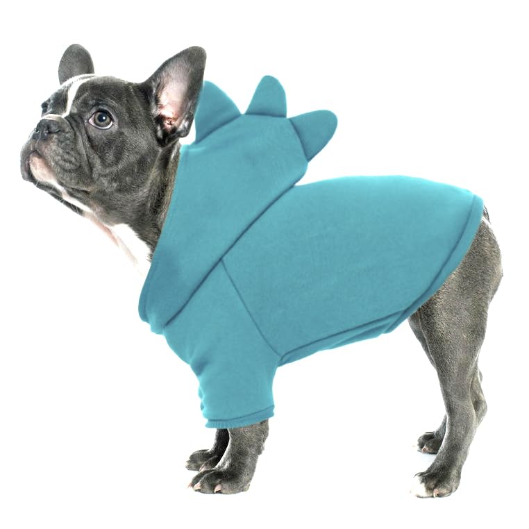 Dog Hoodie Jacket, Hooded Dog Dinosaur Vest Costume, 2-Legged Doggie Warm Sweatshirt, Pet Hoodies Apparel for French Bulldog, Pug, Mini Pinscher, Schnauzer, Small Medium Dogs Winter Outfit Clothes