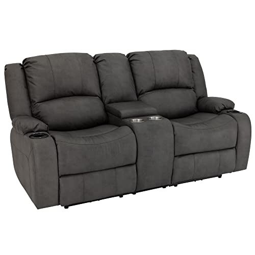 RecPro Charles 70" Powered Double RV Wall Hugger Recliner Sofa | Loveseat | RV Furniture (Gunmetal)