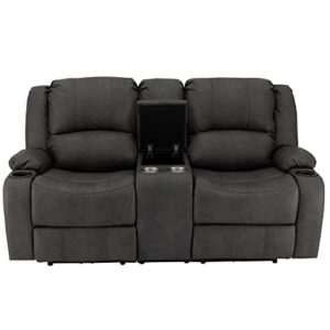 RecPro Charles 70" Powered Double RV Wall Hugger Recliner Sofa | Loveseat | RV Furniture (Gunmetal)