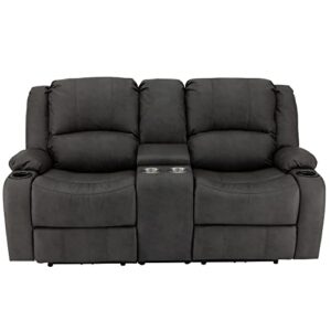 RecPro Charles 70" Powered Double RV Wall Hugger Recliner Sofa | Loveseat | RV Furniture (Gunmetal)