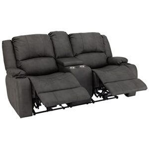 RecPro Charles 70" Powered Double RV Wall Hugger Recliner Sofa | Loveseat | RV Furniture (Gunmetal)