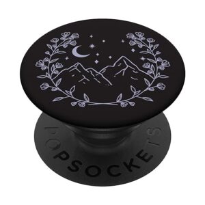 purple-lavender - boho floral moon mountain popsockets standard popgrip