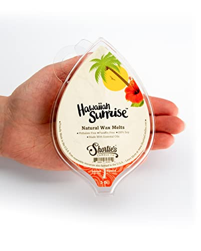 Shortie's Candle Company Hawaiian Sunrise Natural Soy Wax Melts 3 Pack - 3 Highly Scented 3 Oz. Bars - Made with 100% Soy and Essential Fragrance Oils - Phthalate & Paraffin Free, Vegan, Non-Toxic