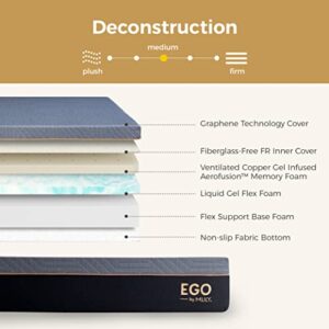 MLILY EGO Copper King Memory Foam Mattress 12 Inch, Copper Gel Infused Mattress Bed in A Box CertiPUR-US Certified Made in USA, Medium Plush, 76”x80”x10”, Darkgray