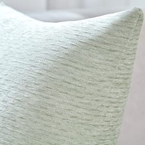 WLNUI Light Sage Pillow Covers 18x18 Inch Set of 2 Luxurious Decorative Chenille Throw Pillow Covers Square Cushion Covers for Couch Sofa Bed Living Room Farmhouse Home Decor