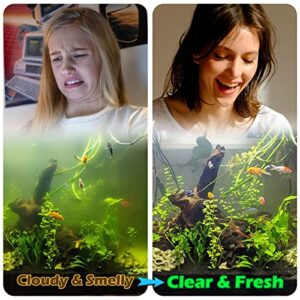 Aquarium U-V Filter Green Clean Machine for 40-100 Gallon Fish Tank Crystal Clear 300GPH Submersible Water Pump Air Supply Wave Maker Green Killing