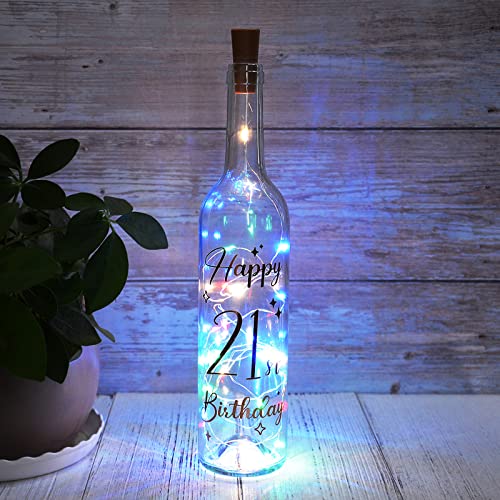 BESTSWEETIE 21st Birthday Gifts for Her, 21st Birthday Decorations for Her 21st Birthday Gifts, 21st Birthday Decorations, 21 years old Birthday Gifts for Her Lighted Wine Bottle