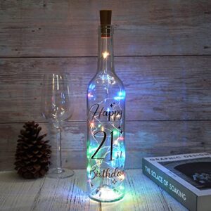 BESTSWEETIE 21st Birthday Gifts for Her, 21st Birthday Decorations for Her 21st Birthday Gifts, 21st Birthday Decorations, 21 years old Birthday Gifts for Her Lighted Wine Bottle